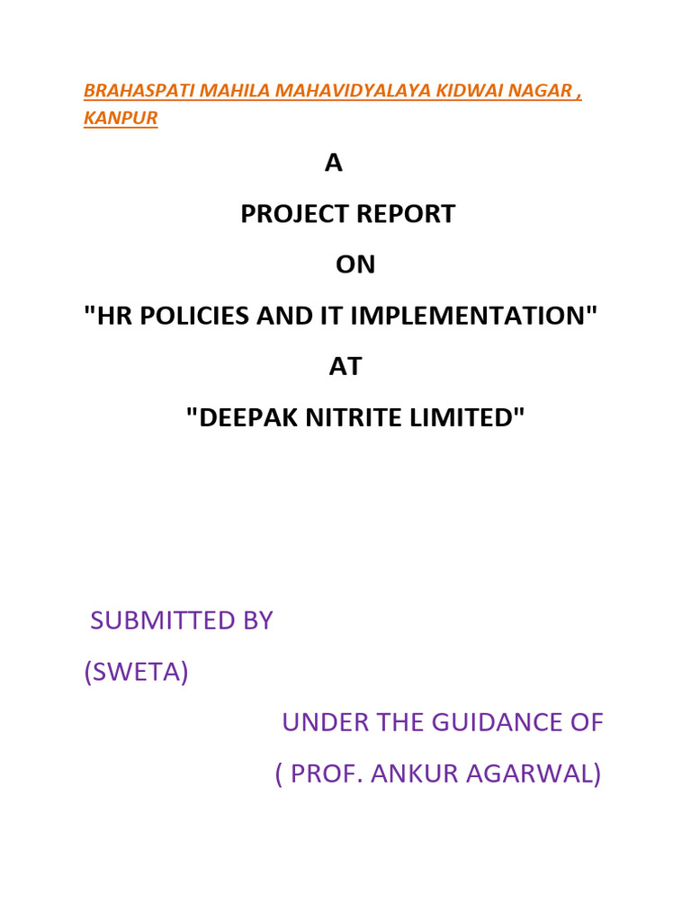 Mcom Project File PDF | PDF | Employment | Recruitment