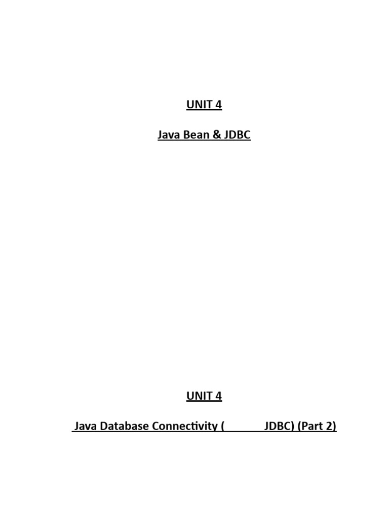Unit 4 Part 2 Database Programming With JDBC | PDF | Computer Programming | Computing