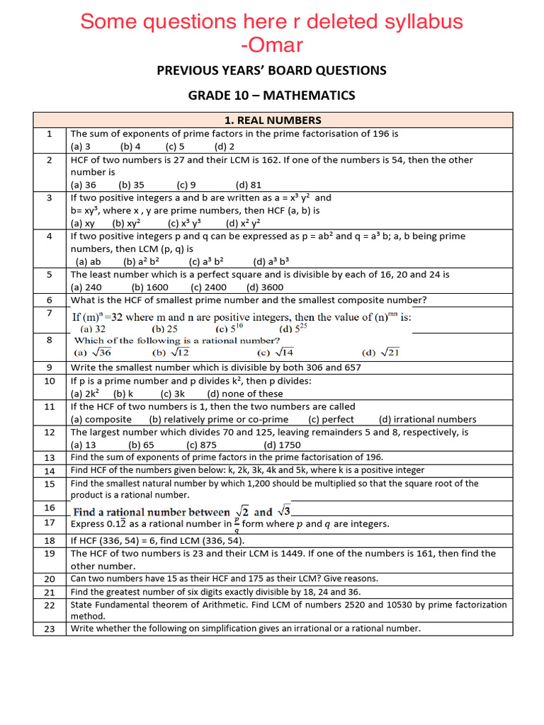Maths PYQs | PDF | Equations | Mathematics