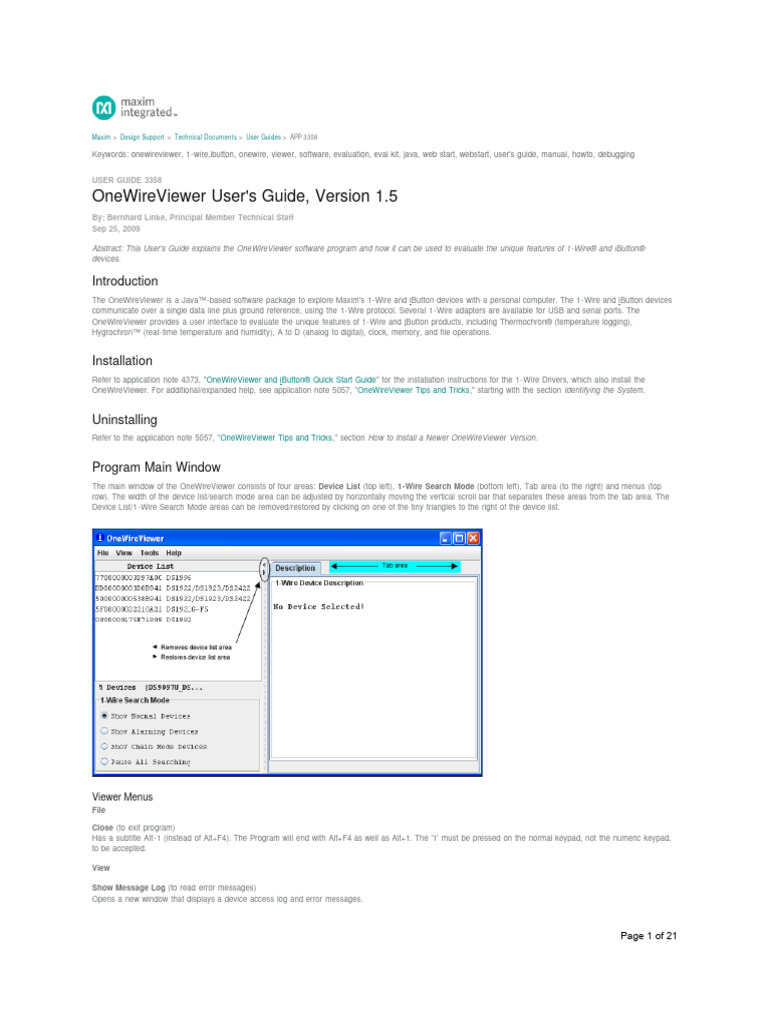 AN3358 OneWireViewer UsersGuide | PDF | Computer File | Analog To Digital Converter