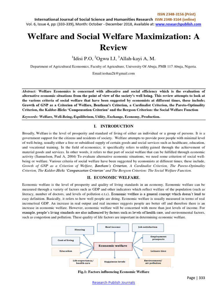 Welfare and Social Welfare-6569 | PDF | Cost Of Living | Welfare Economics