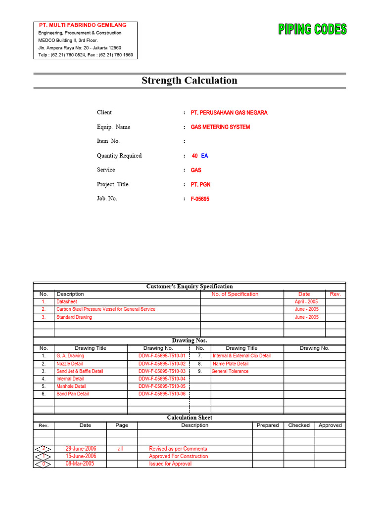 Piping Calc | PDF | Pipe (Fluid Conveyance) | Gas Technologies