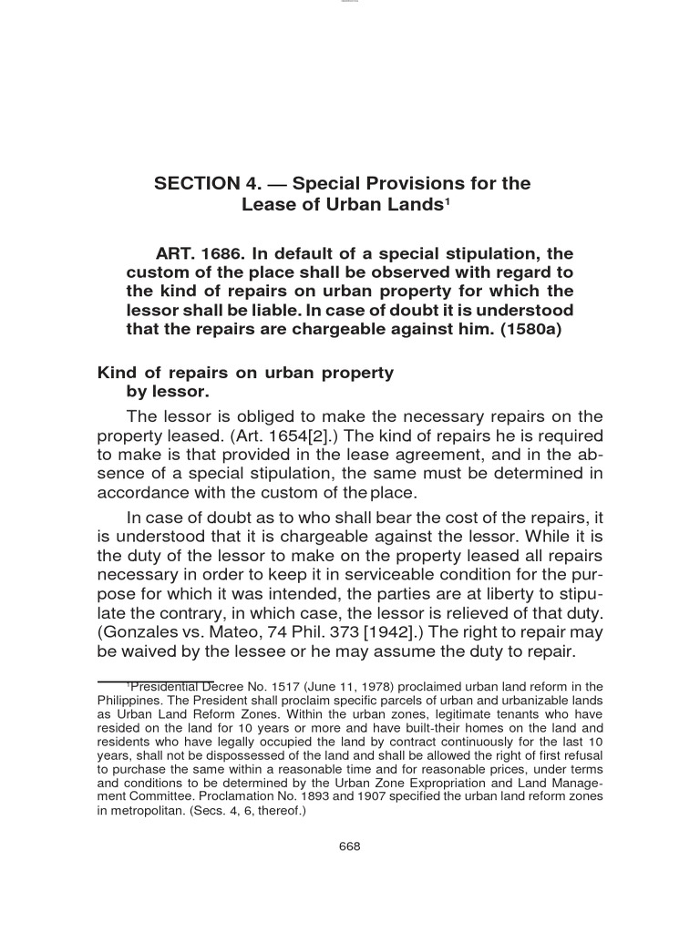 Urban Land Lease Provisions Explained | PDF | Lease | Landlord–Tenant Law