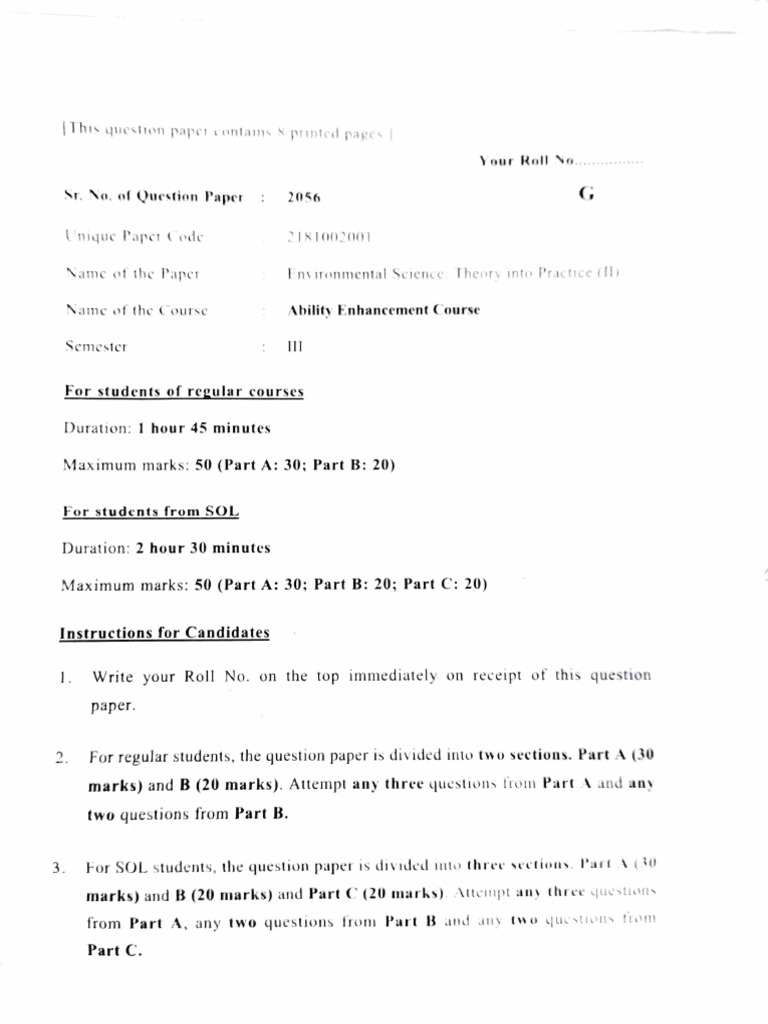 Previous Year Papers S | PDF