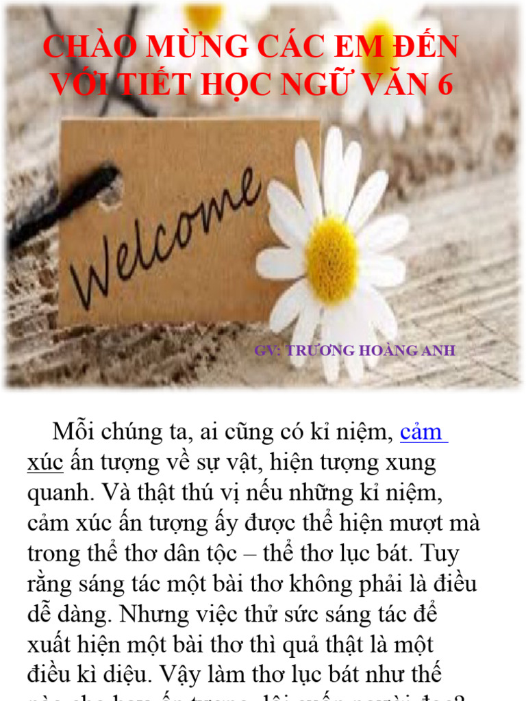 Bài 3 (CTST) NV6 Làm M T Bài Thơ L C Bát | PDF