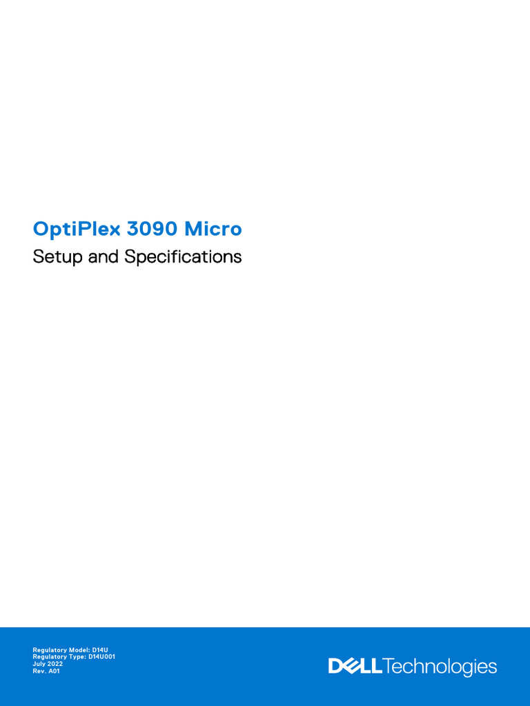 OptiPlex 3090 Micro Setup Guide | PDF | Wi Fi | Ieee 802.11