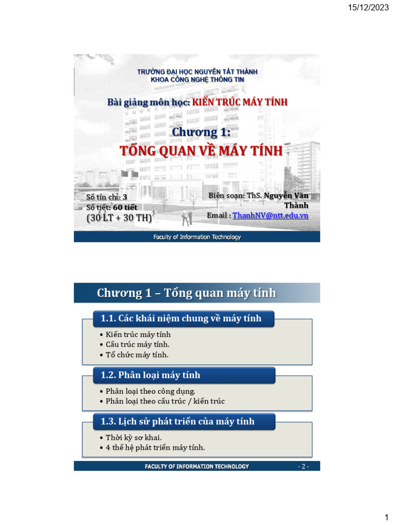KTMT.1. Tong Quan May Tinh | PDF