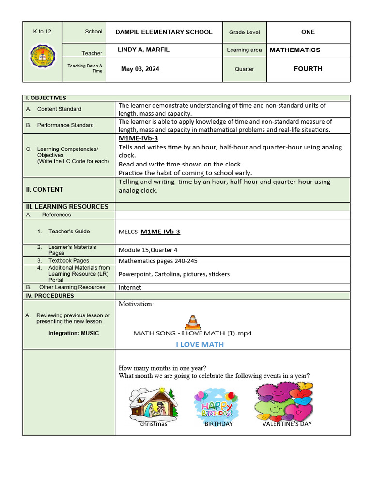 COT 4-Mathematics | PDF | Learning | Mathematics