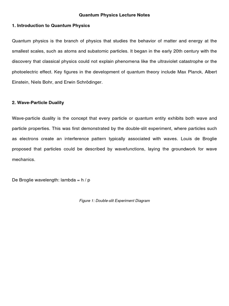 Quantum Physics Lecture Notes With Images | PDF | Quantum Mechanics ...