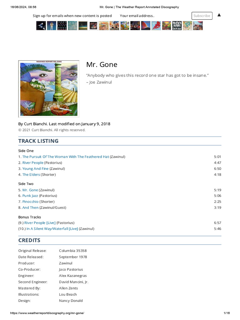 Weather Report 09 Mr. Gone | PDF