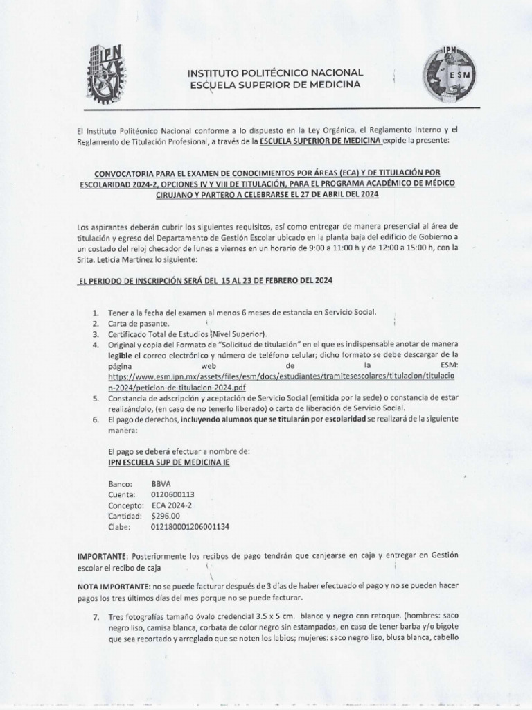 14 02 24 Convocatoria Eca 2024 2 | PDF