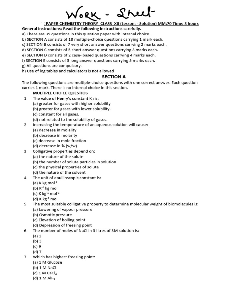 Work Sheet Chap Solutions | Download Free PDF | Physical Quantities | Applied And ...