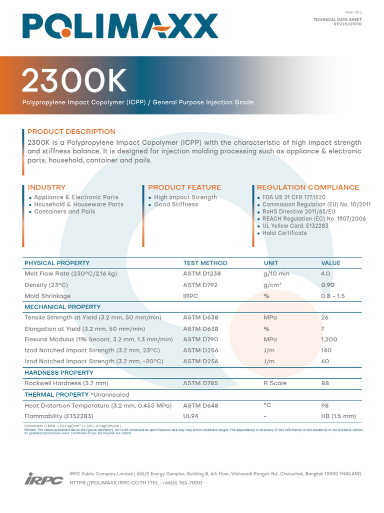 Product Description: Polypropylene Impact Copolymer (ICPP) / General ...
