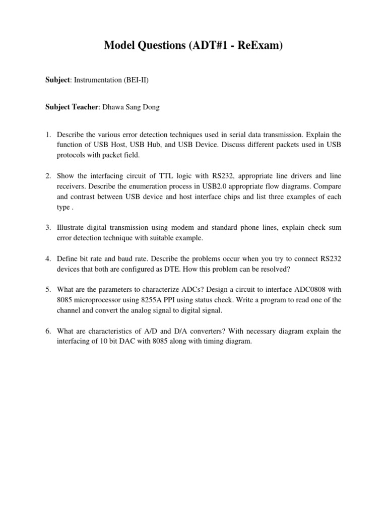 ModelQuestion@ADT#1 (BEI) - ReExam | PDF | Teaching Methods & Materials | Technology & Engineering