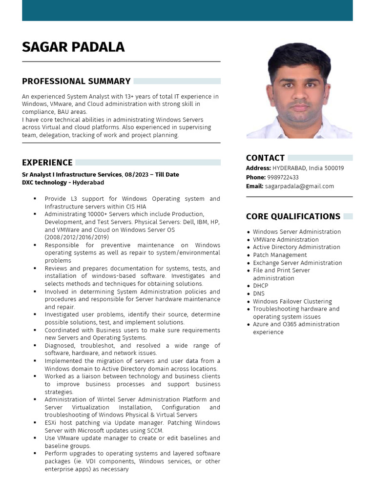 Sagar Padala CV | PDF | Virtual Machine | Virtualization