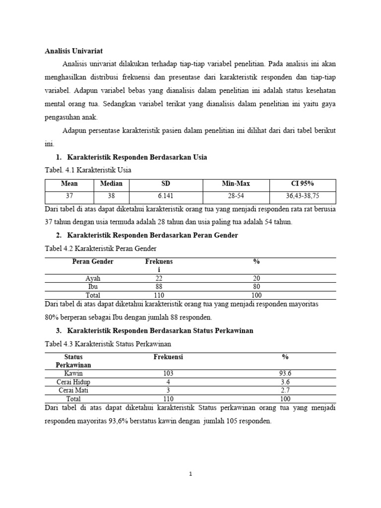 Analisis Univariat | PDF