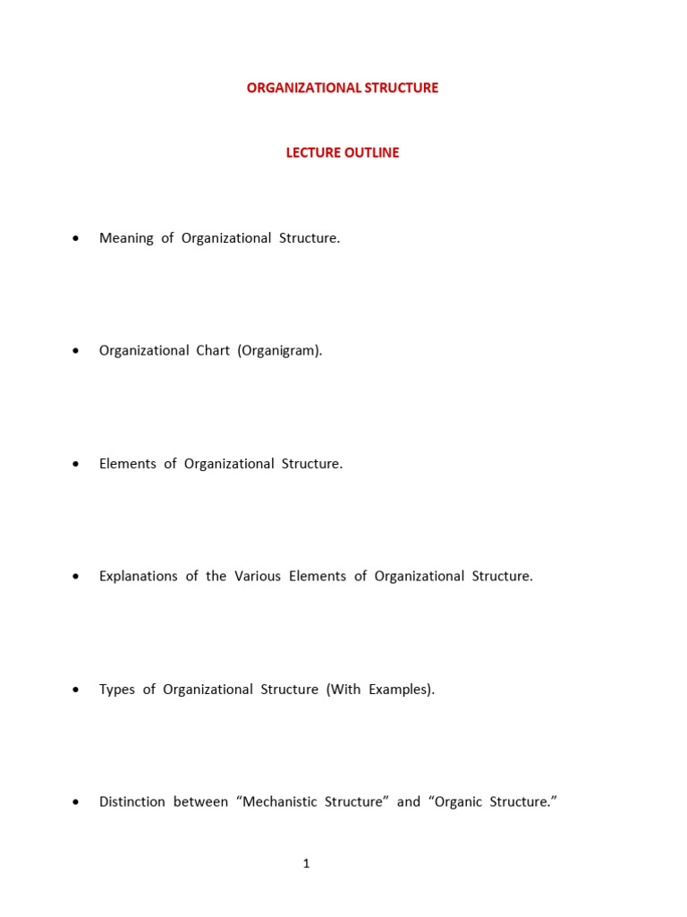 Lecture 4 | PDF | Organizational Structure | Policy