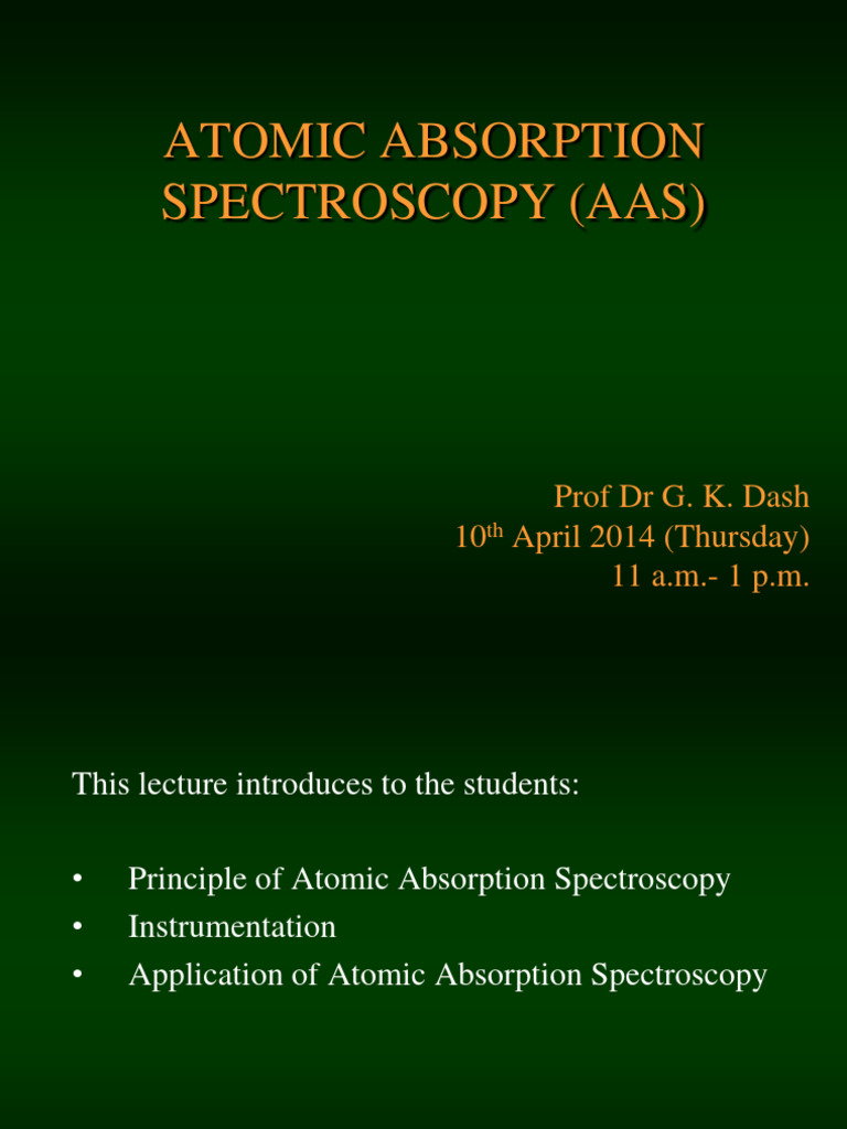 Atomic Absorption Spectros | PDF | Atomic Absorption Spectroscopy ...
