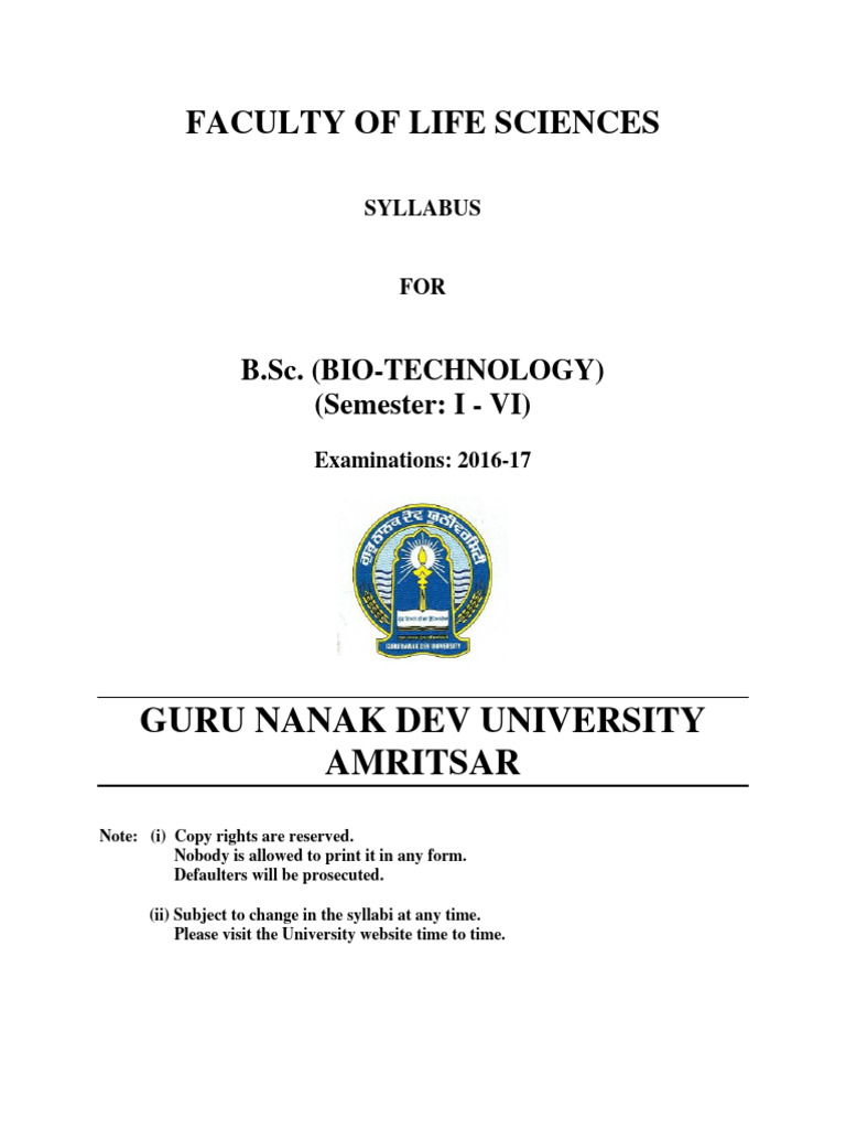 BSC BIO TECHNOLOGY SEMESTER I TO VI | PDF | Alkene | Coordination Complex