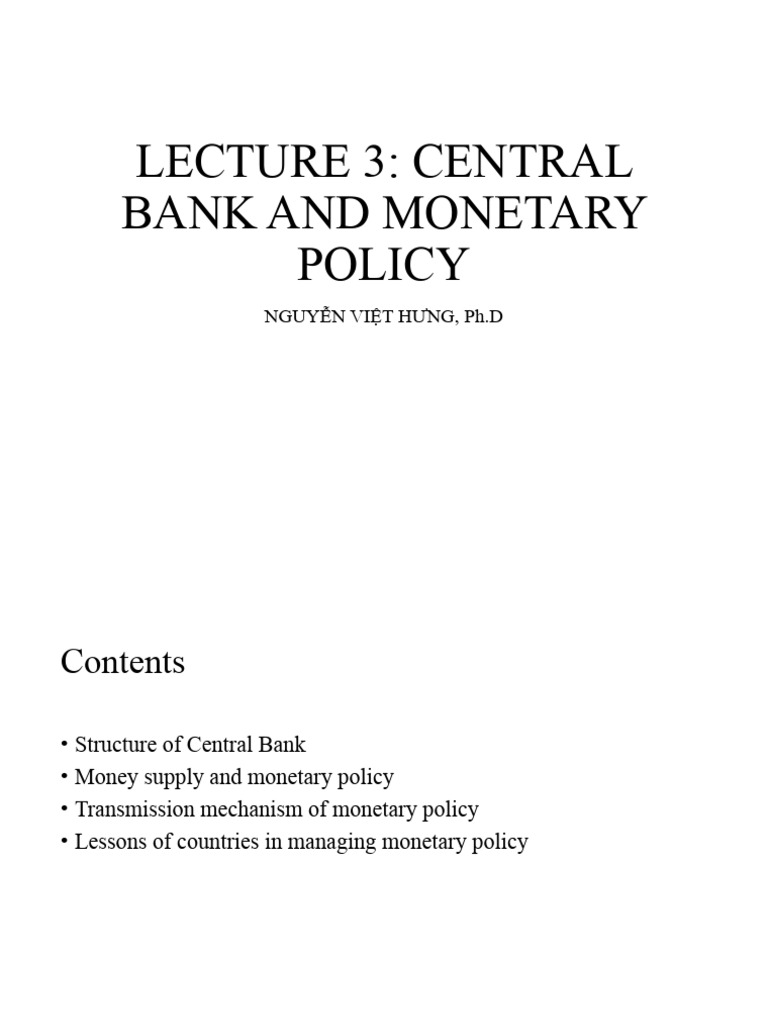 1 Lecture 3 Monetary Policy | PDF | Interest | Monetary Policy