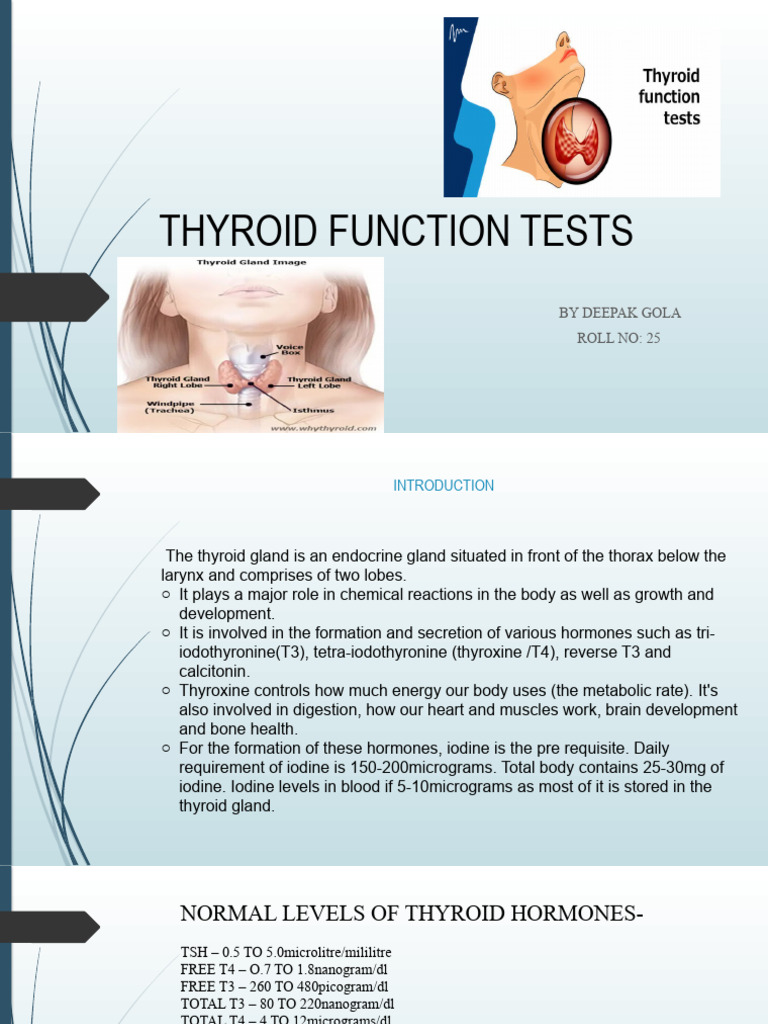 Thyroid Function Tests | PDF | Thyroid | Thyroid Stimulating Hormone