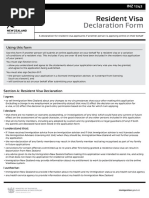 INZ1224 Visitor Visa Declaration Form | PDF | Travel Visa | Immigration