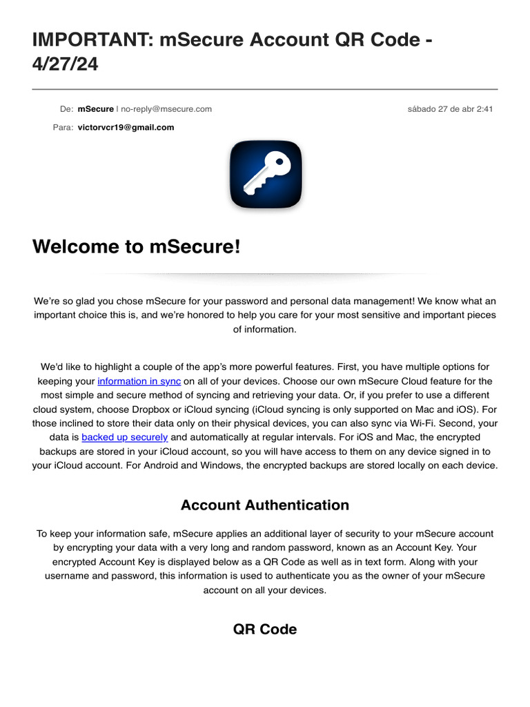 IMPORTANT_ MSecure Account QR Code - 4-27-24 | PDF | I Cloud | Security