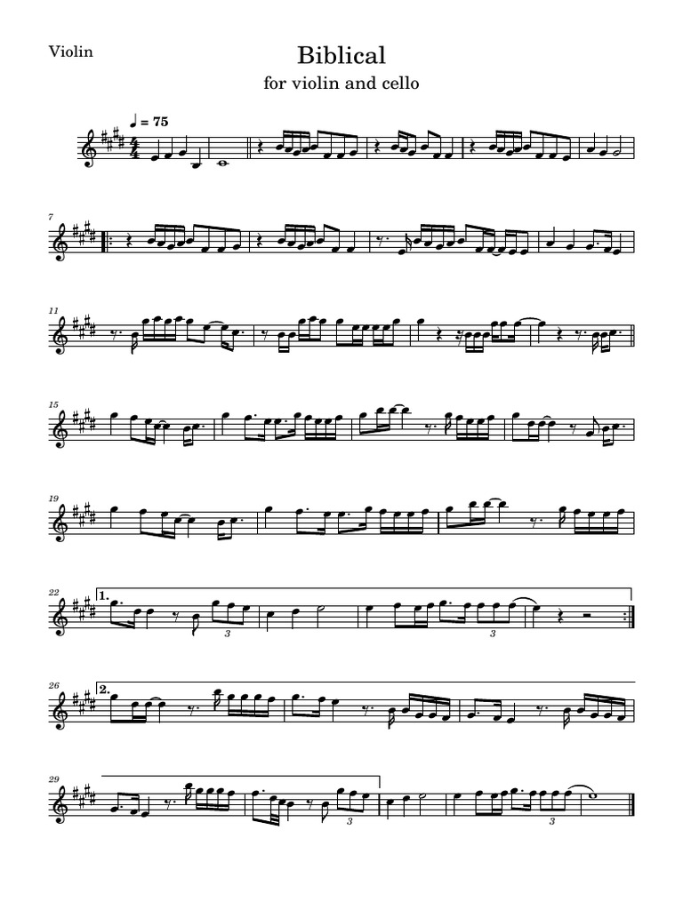 Biblical Music for Violin & Cello | PDF | Music Technology | European ...