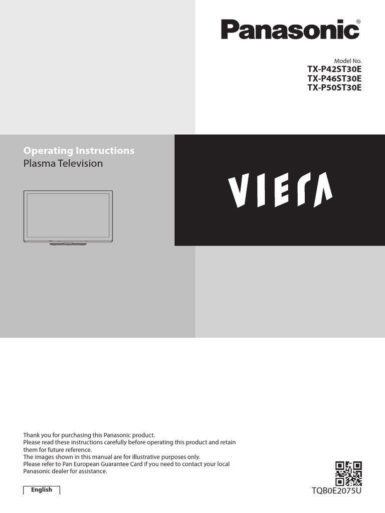 Panasonic TX-P42ST30E Instruction Manual and User Guide | PDF | Ac ...