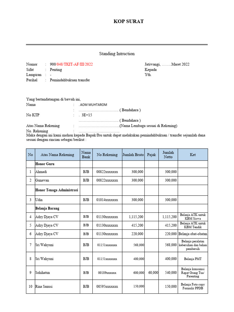 Contoh Si Bop Paud | PDF