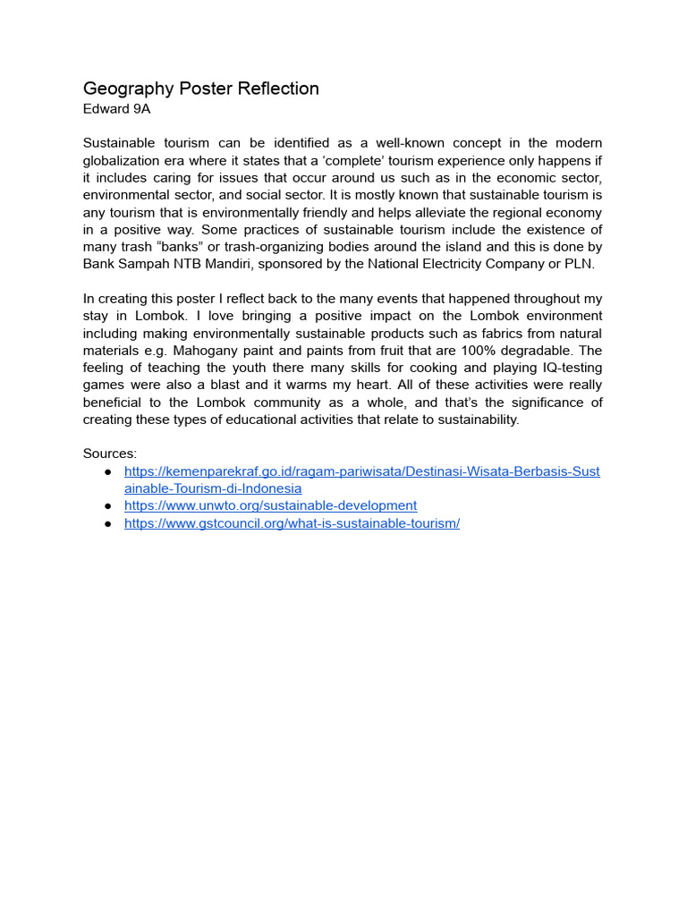 Geography Reflection | PDF