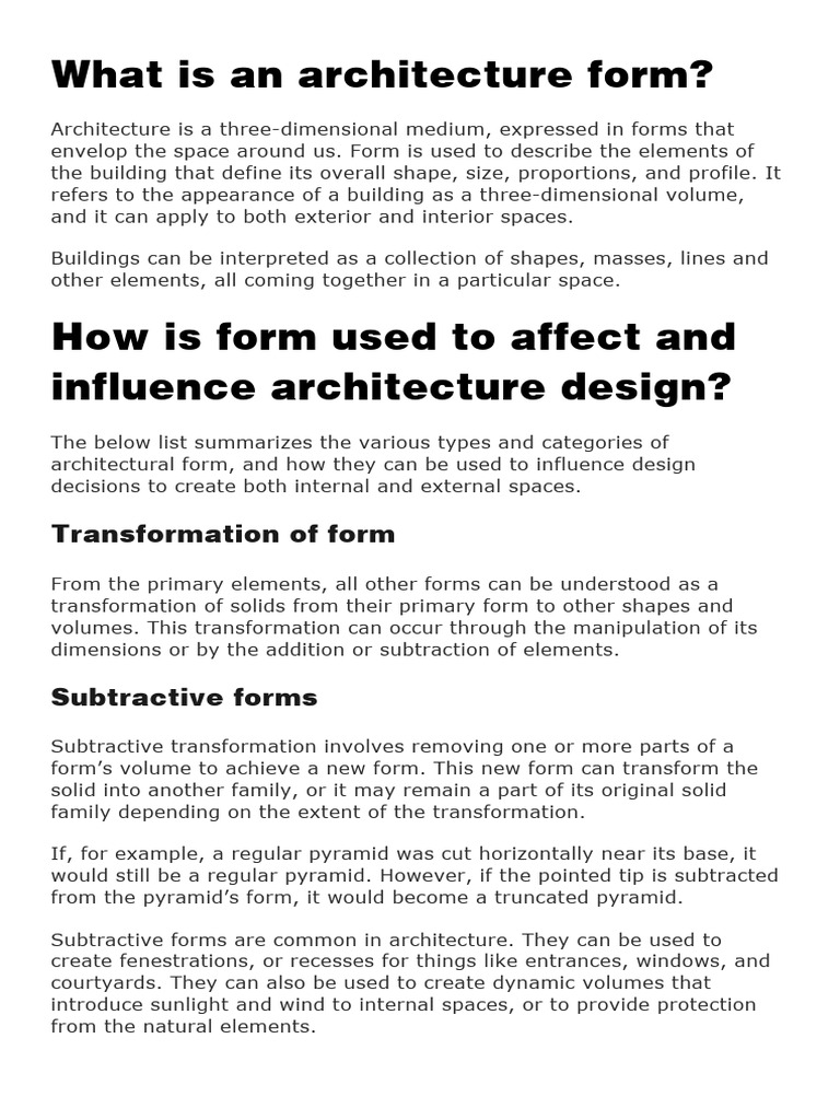 What Is An Architecture Form | PDF | Shape | Geometry
