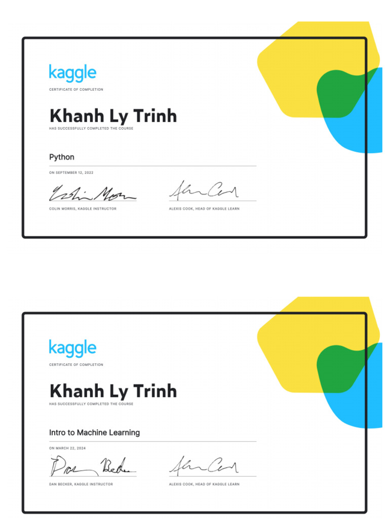 Certificate Kaggle | PDF