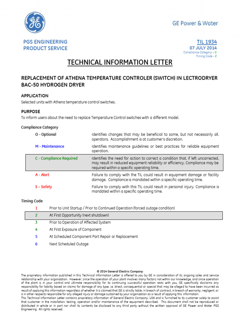 Technical Information Letter: Pgs Engineering Product Service TIL 1934 ...
