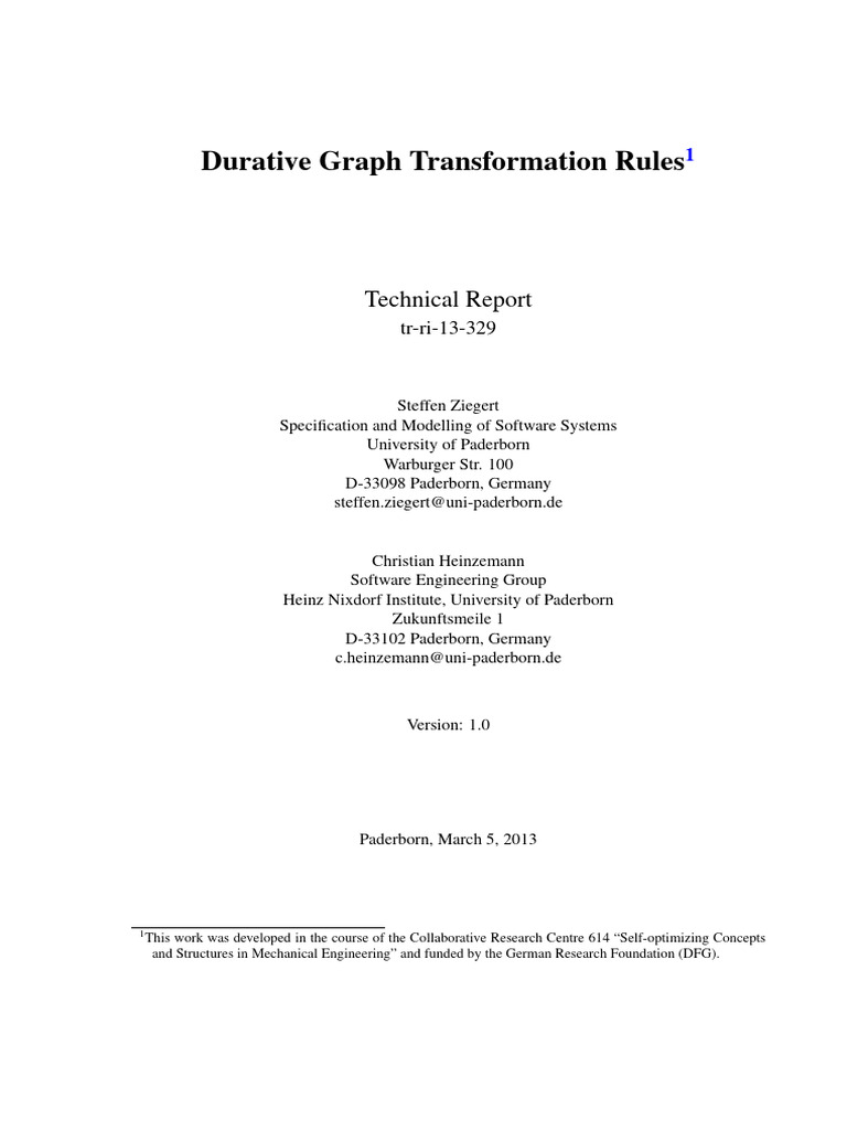 Durative Graph Transformation Rules: Technical Report | PDF | Vertex (Graph Theory ...