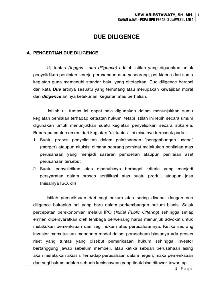 Due Diligence | PDF