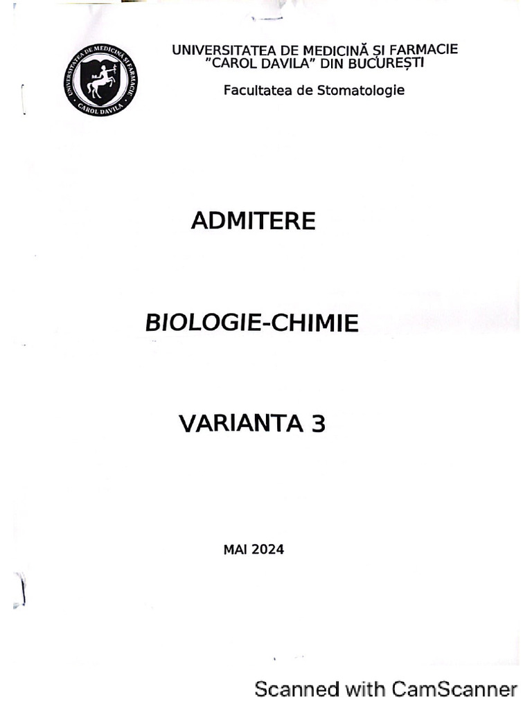 Simulare 2024 Dentara | PDF