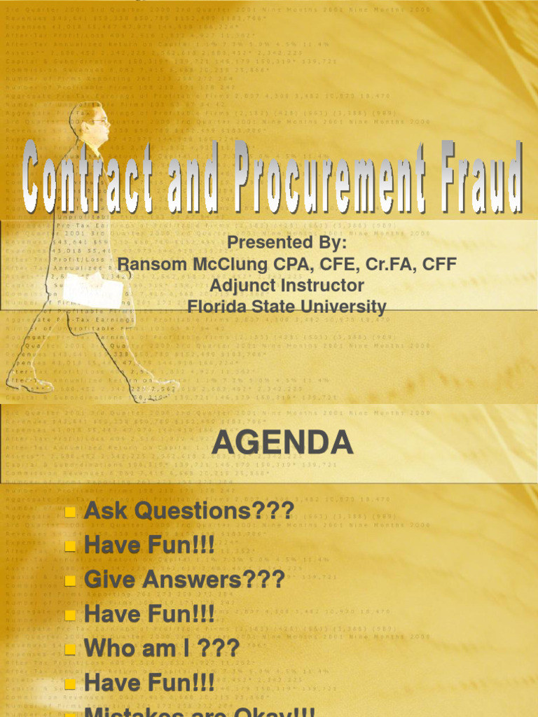 Contract and Procurement Fraud PPT | Download Free PDF | Government ...