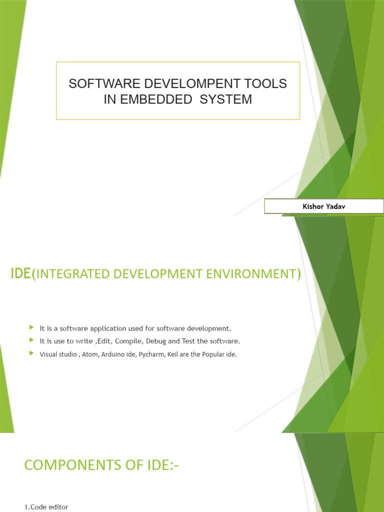 SOFTWARE DEVELOMPENT TOOLSembedded system | PDF | Source Code | Compiler
