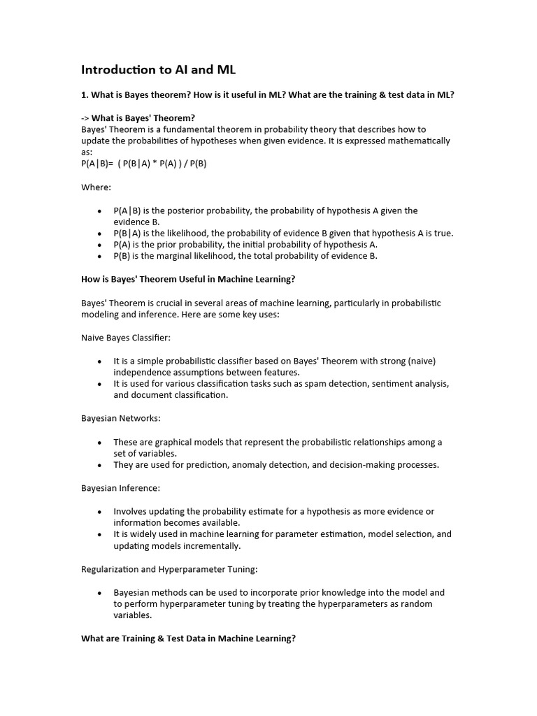 Introduction To AI and ML | PDF | Support Vector Machine | Principal ...