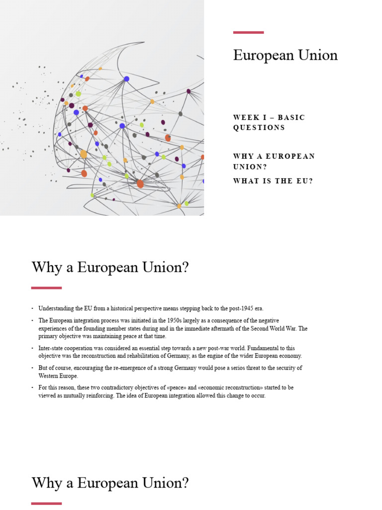 Week 1 - Introduction Why A EU - What Is The EU | PDF | Enlargement Of ...