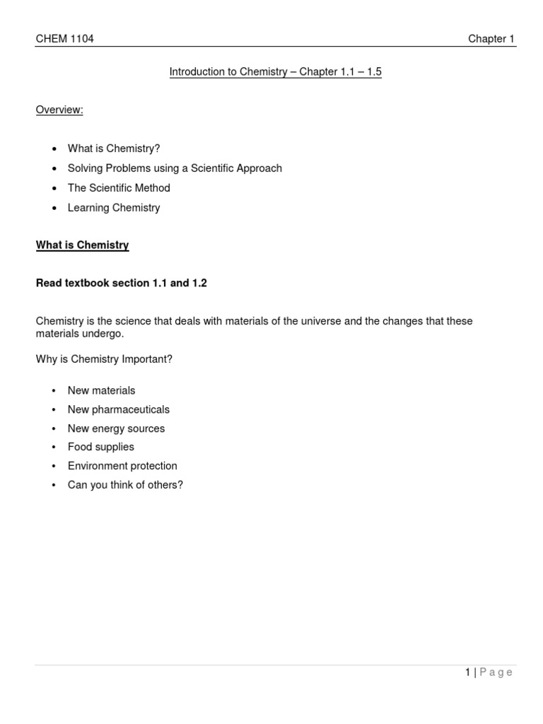 Chapter 1 Introduction To Chemistry-In-Person-2 | PDF | Scientific ...
