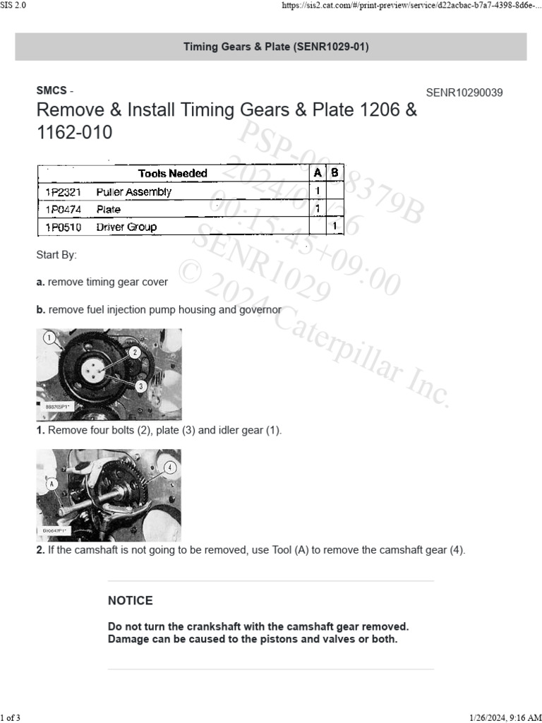Timing Gear&Plate | PDF | Engines | Internal Combustion Engine