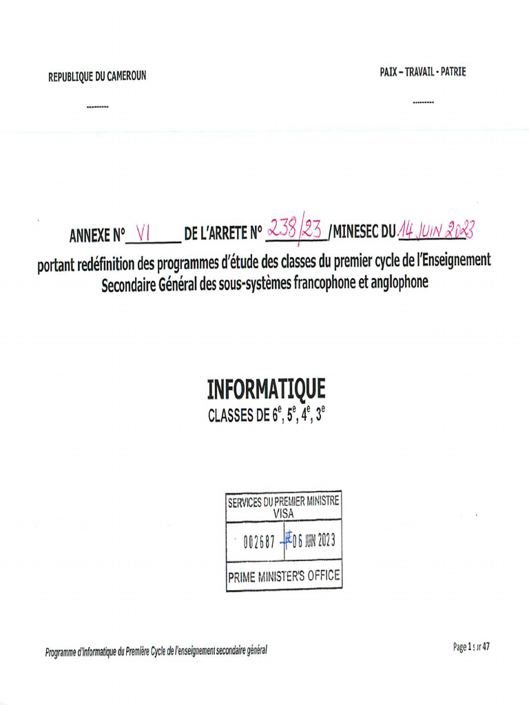 Informatique 6e, 5e, 4e & 3e | PDF
