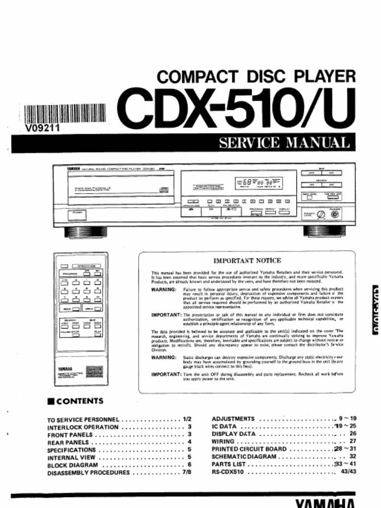 Yamaha CDX510 CD Sm | PDF