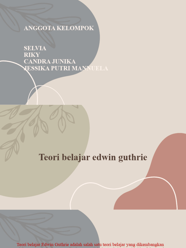 Teori Belajar Edwin Guthrie | PDF