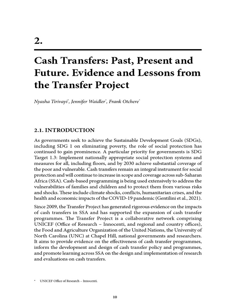 Chapter 2 - Evidence and Lessons From The Transfer Project | PDF ...