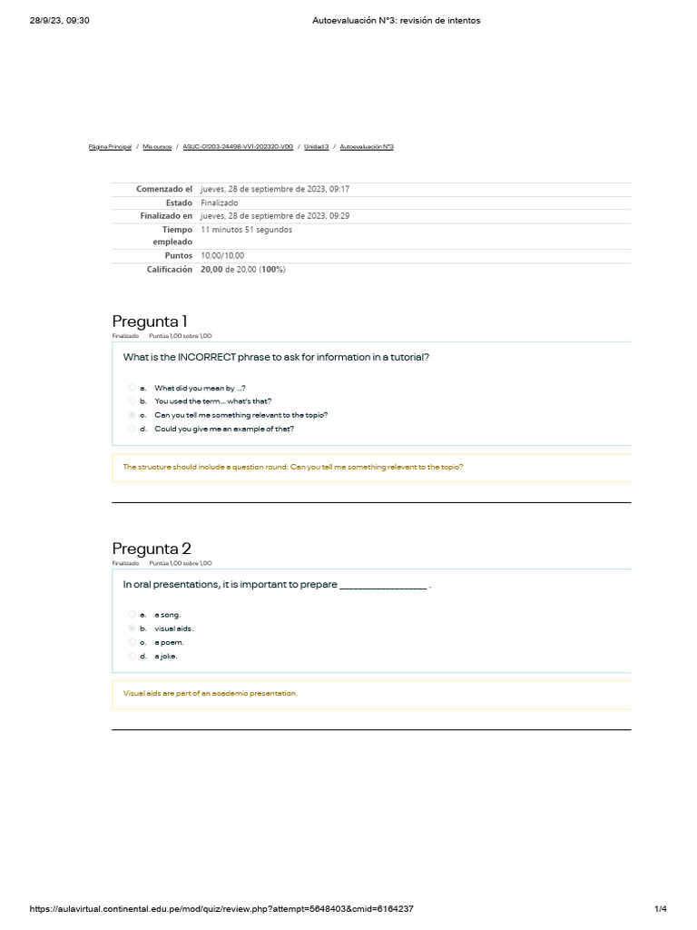 Autoevaluación N°3 - INGLES | PDF | Cognitive Science | Human Communication