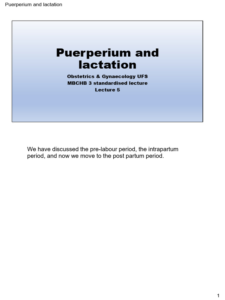 Understanding Puerperium and Lactation | PDF | Postpartum Period ...