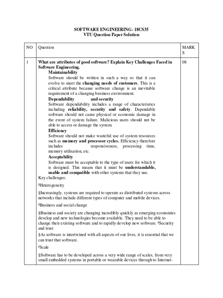 Vtu Exam Question Paper With Solution Of 18cs35 Software Engineering May 2021 Dr Savitha